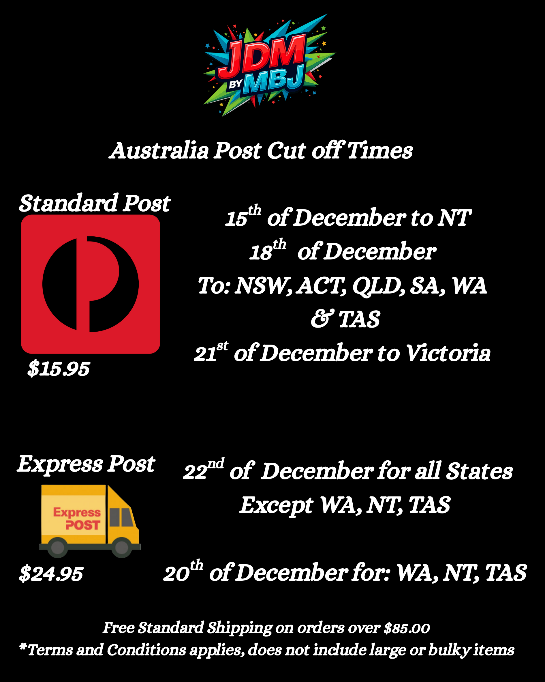 Australia Post Cut off Times – JDM By MBJ